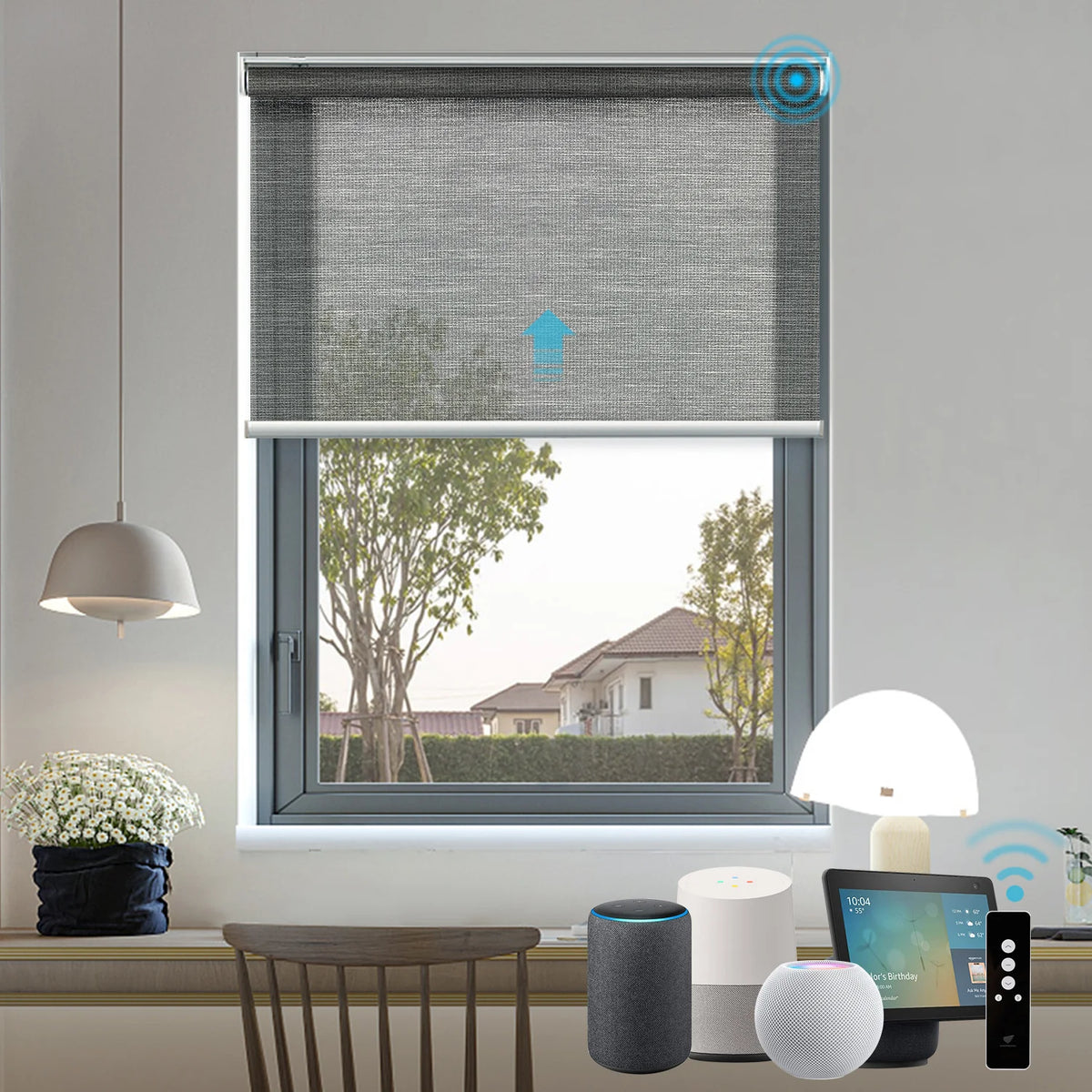 50% Flight Filter Motorized Roller Shades PVC Sun-Screen – Premier Home ...